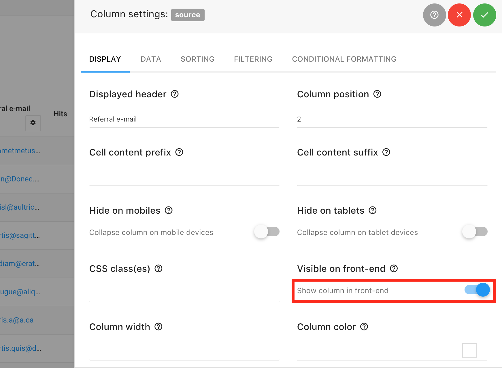 Column visibility - wpDataTables Tables and Charts WordPress Plugin Column visibility - wpDataTables Tables and Charts WordPress Plugin
