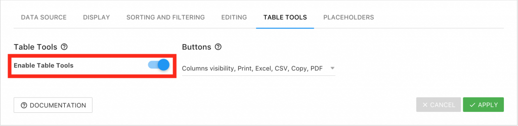 Table tools - wpDataTables - Tables and Charts WordPress Plugin