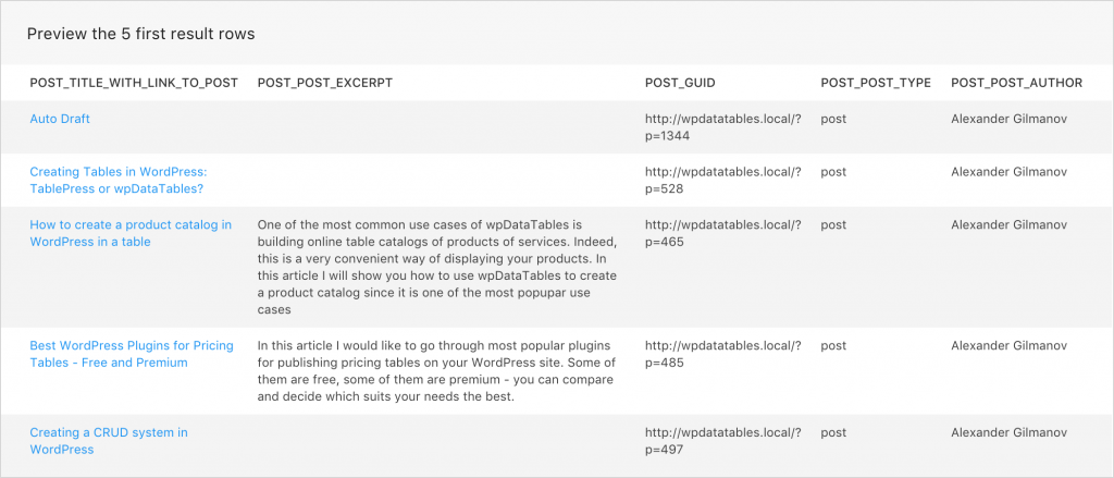 Creating A Table In Wordpress Using The Wizard Wpdatatables Tables And Charts Wordpress Plugin