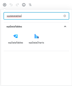 Gutenberg editor - wpDataTables - Tables and Charts WordPress Plugin