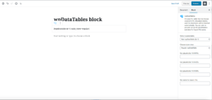 Gutenberg editor - wpDataTables - Tables and Charts WordPress Plugin