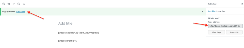 Gutenberg editor - wpDataTables - Tables and Charts WordPress Plugin