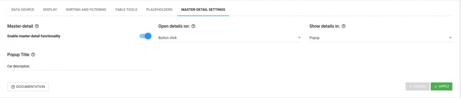 Master-detail Tables for wpDataTables - wpDataTables - Tables and Charts WordPress Plugin