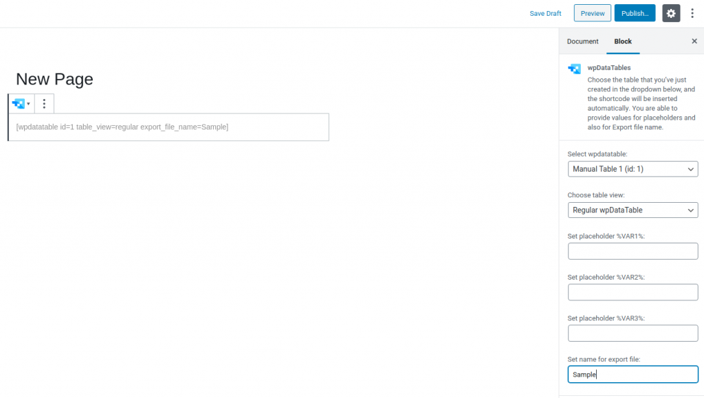 wpDataTables shortcodes - wpDataTables - Tables and Charts WordPress Plugin