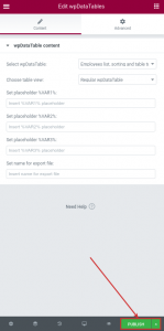 Elementor integration - wpDataTables - Tables and Charts WordPress Plugin