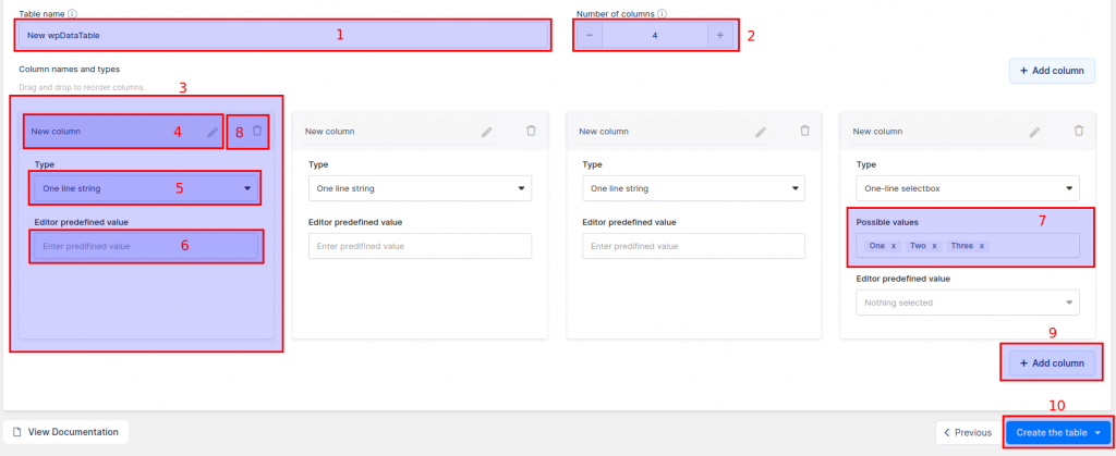 How to create editable tables manually in WP Admin - wpDataTables