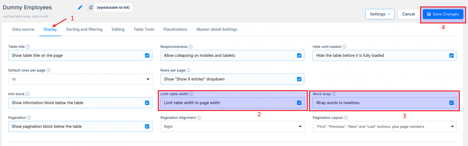 How to create a MySQL based table with wpDataTables