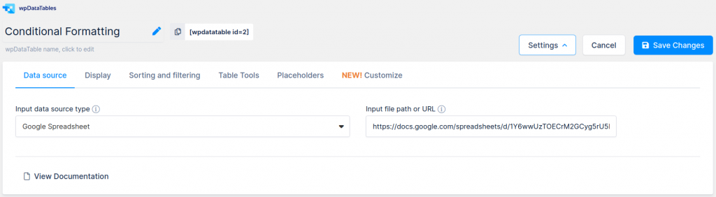 Table Elements And Configuration In Wpdatatables
