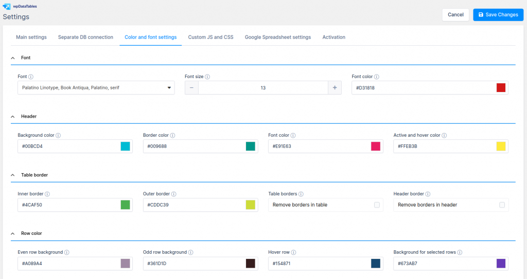 Configuration Wpdatatables Tables And Charts Wordpress Plugin 