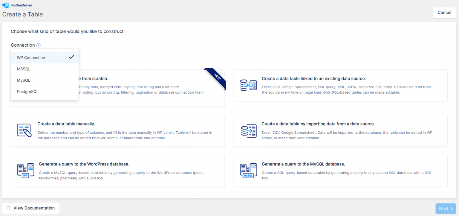 Configuration - wpDataTables - Tables and Charts WordPress Plugin