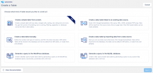 Creating a table in WordPress using the Wizard - wpDataTables - Tables ...