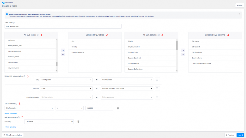 Create A Mysql Query Based Table By Querying A Database