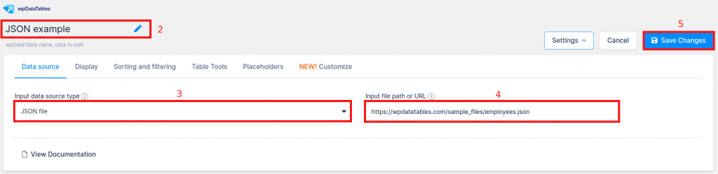 Creating Wpdatatables From Json Input Wpdatatables Tables And Charts Plugin