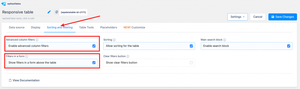 Advanced Filtering Wpdatatables Tables And Charts Wordpress Plugin