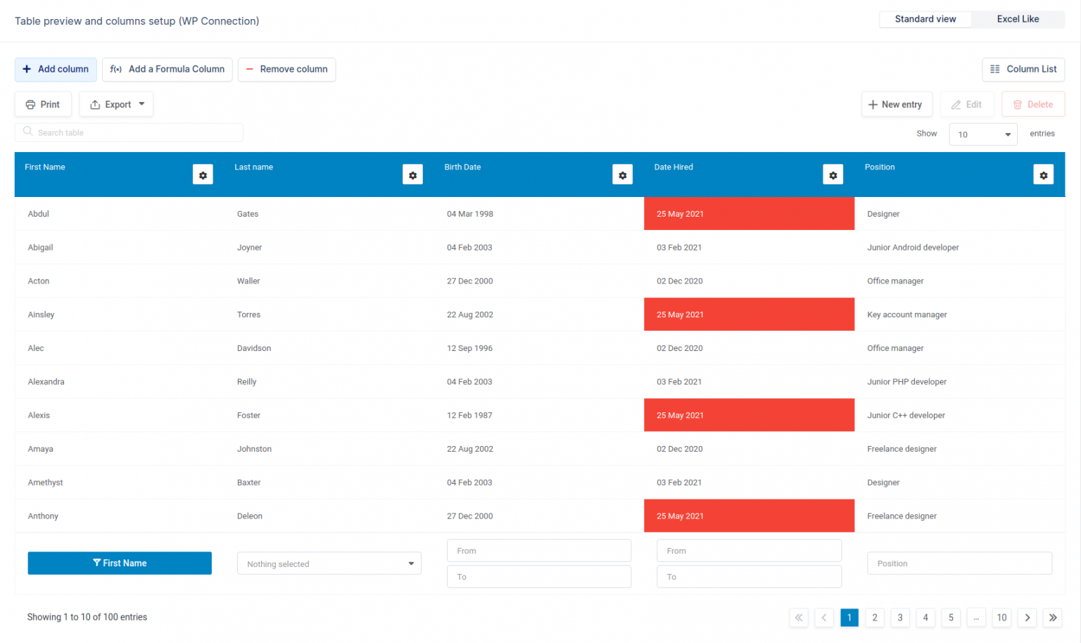Conditional Formatting In Wordpress Tables Wpdatatables