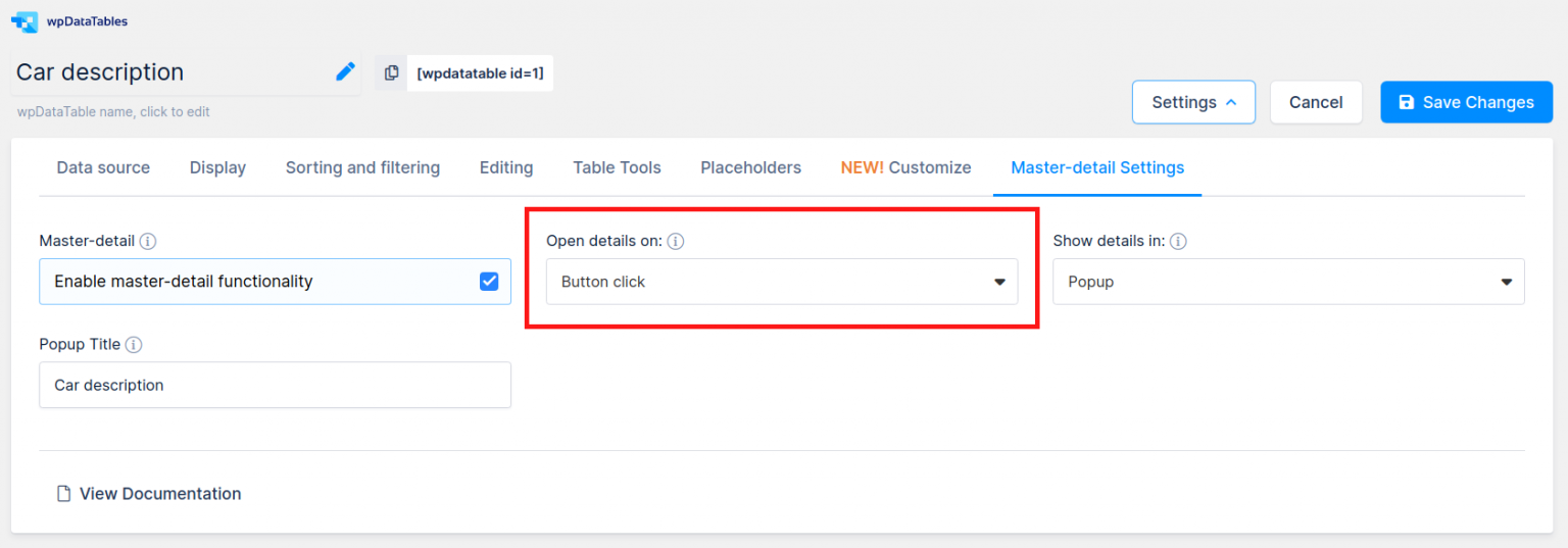 Master Detail Tables For Wpdatatables Tables And Charts Plugin
