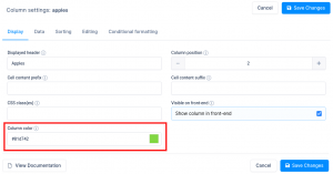 Coloring and styling columns - wpDataTables - Tables and Charts Plugin