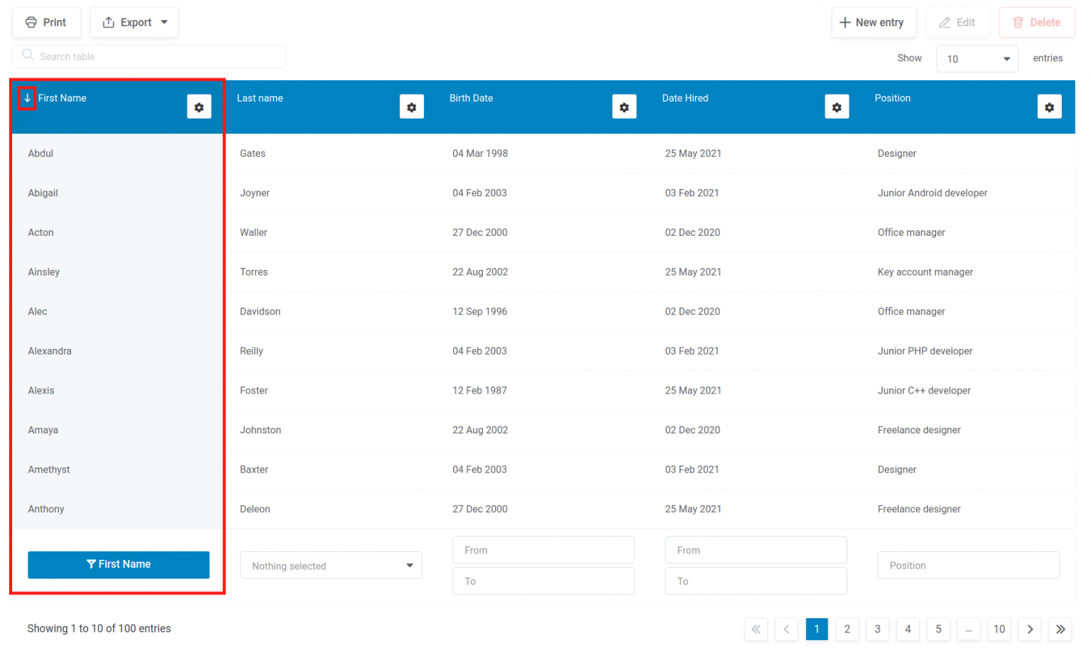 Sorting Tables In Wordpress Wpdatatables Tables And Charts Plugin 0400
