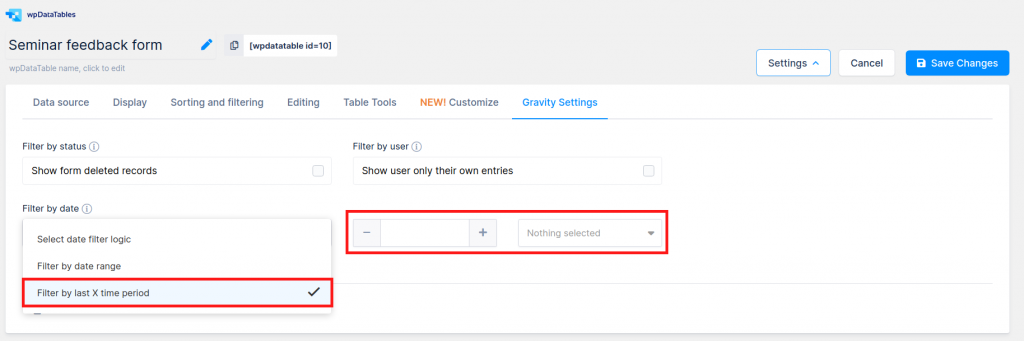 Gravity Forms integration - wpDataTables Tables and Charts Plugin