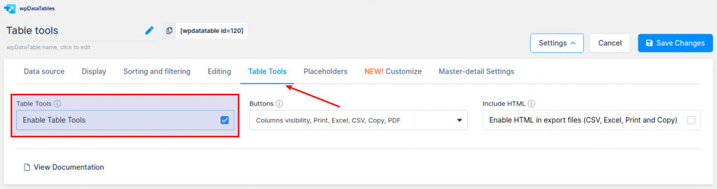 Table tools - wpDataTables - Tables and Charts WordPress Plugin