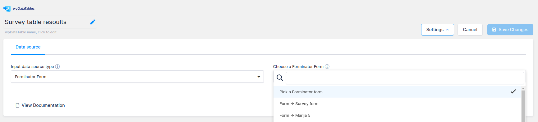 How to create a survey table with wpDataTables and Forminator
