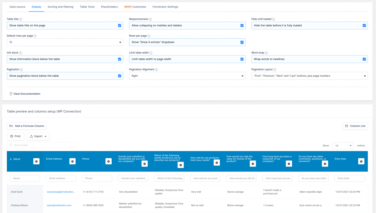 How To Create A Survey Table With Wpdatatables And Forminator