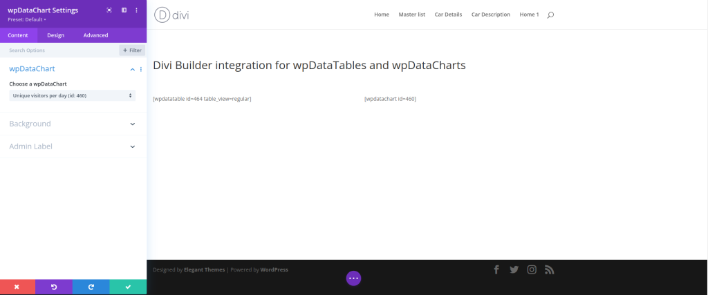 Divi Builder Integration Wpdatatables Tables And Charts Wordpress Plugin