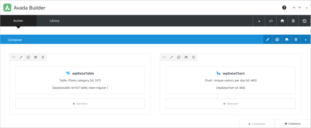 Avada Builder Integration Wpdatatables Tables And Charts Wordpress Plugin