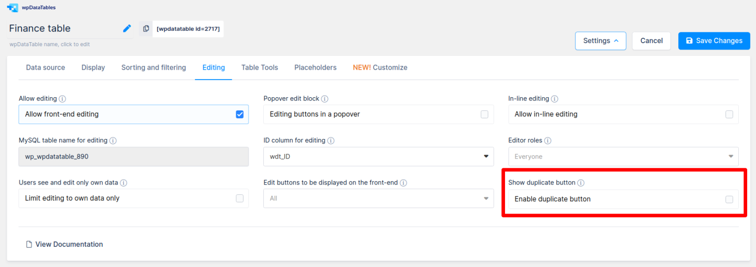 Creating editable tables - wpDataTables - Tables and Charts Plugin