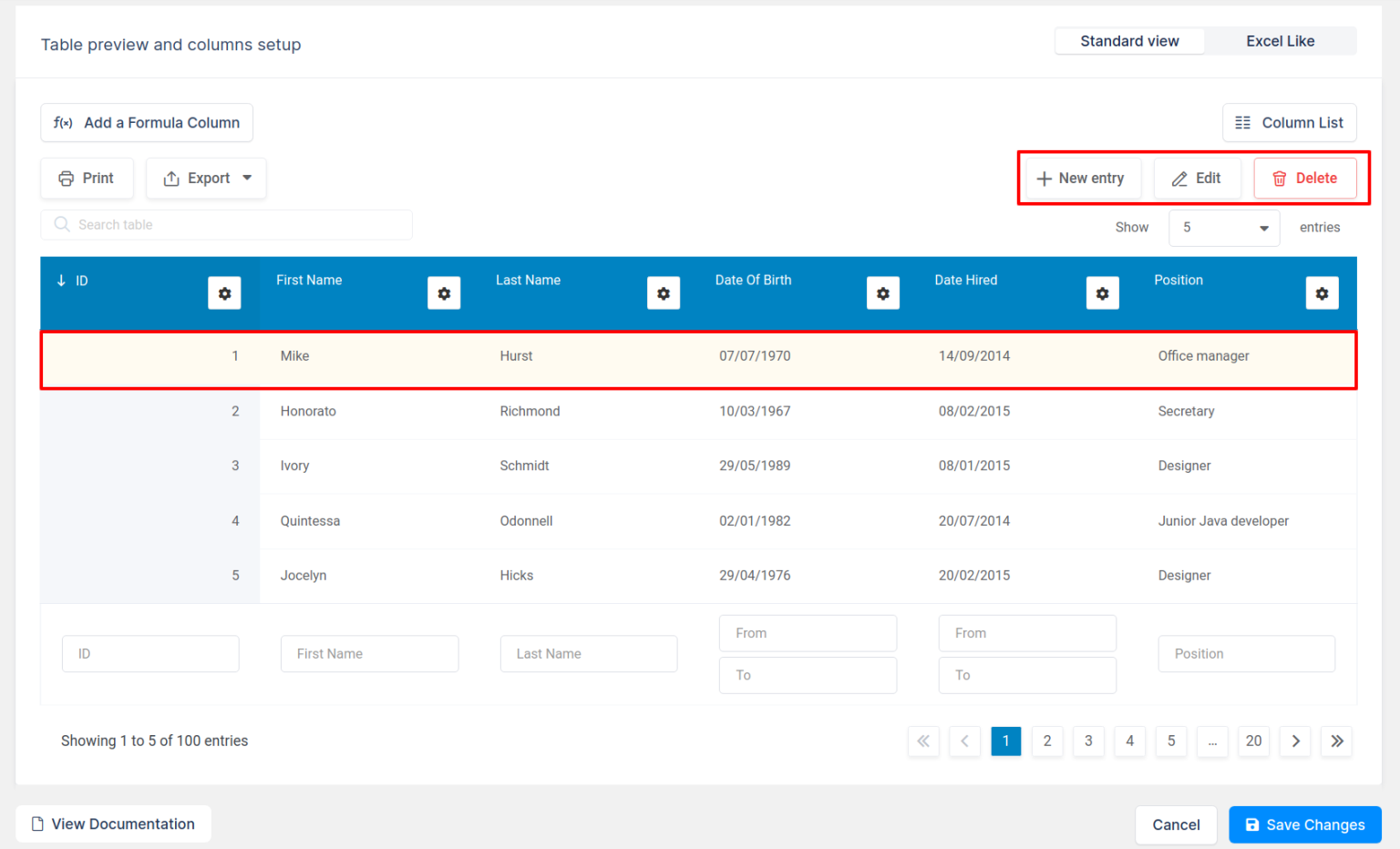 Creating Editable Tables Wpdatatables Tables And Charts Plugin