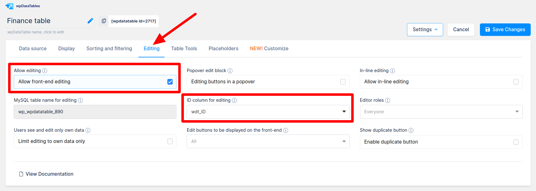 Edit Tables In Wordpress