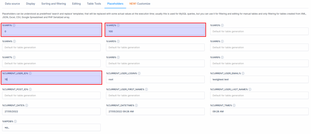 Making dynamic SQL Queries with placeholders