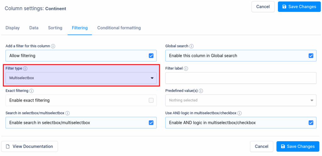 Advanced Filtering Wpdatatables Tables And Charts Wordpress Plugin
