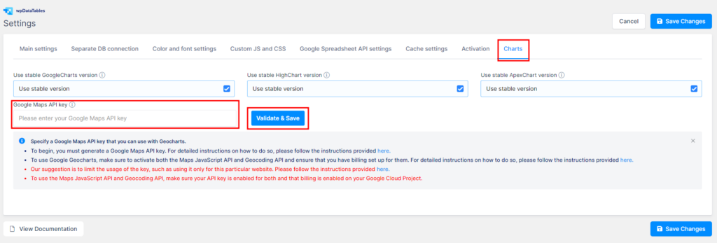 Set up Google Maps API Key - wpDataTables - Tables and Charts WordPress ...