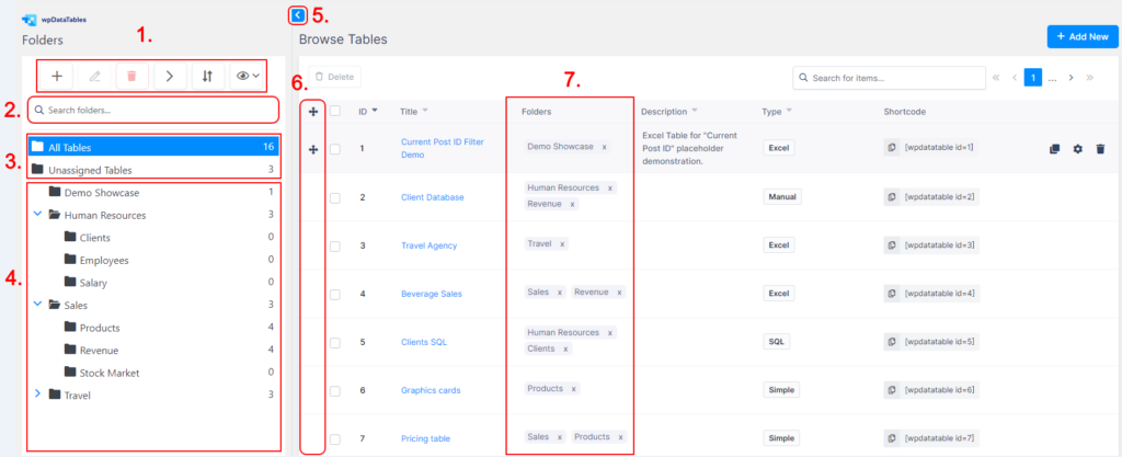 Folders Categories For Wordpress Tables And Charts Wpdatatables Tables And Charts 8651