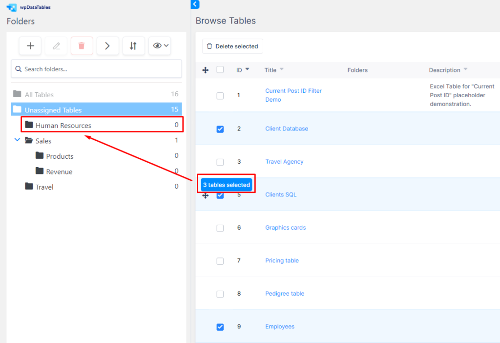 Folders Categories For Wordpress Tables And Charts Wpdatatables Tables And Charts