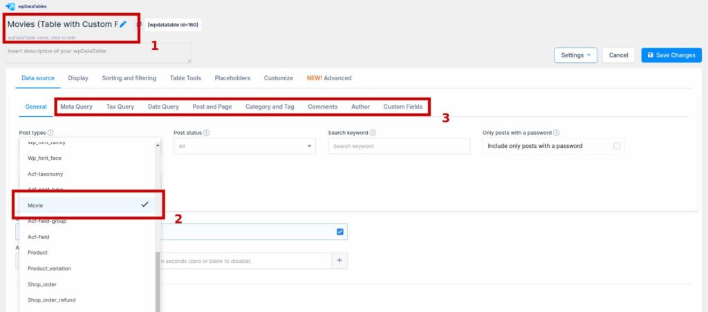 Custom Fields Integration With Wpdatatables Wpdatatables Tables And Charts Wordpress Plugin 0651